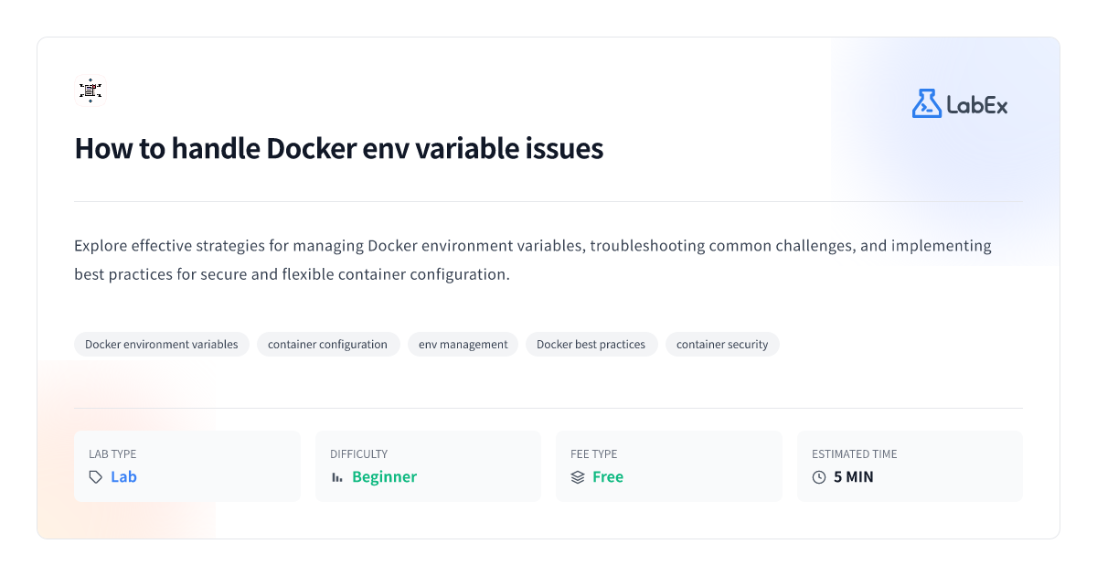 How To Handle Docker Env Variable Issues Labex