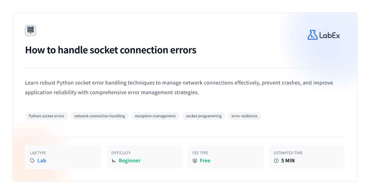 How to handle socket connection errors | LabEx How to handle socket connection errors | LabEx